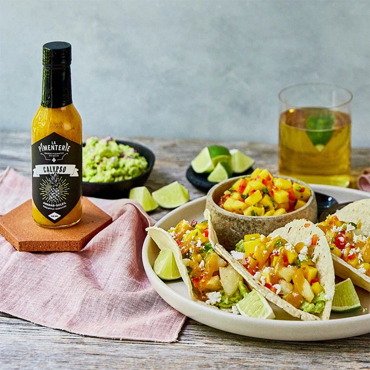 TACOS CROUSTILLANT – CALYPSO ET SALSA DE MANGUE – La Pimenterie